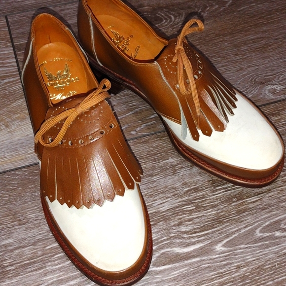 gleneagles Scotland | Shoes | Gleneagles White And Brown Leather Kilt ...